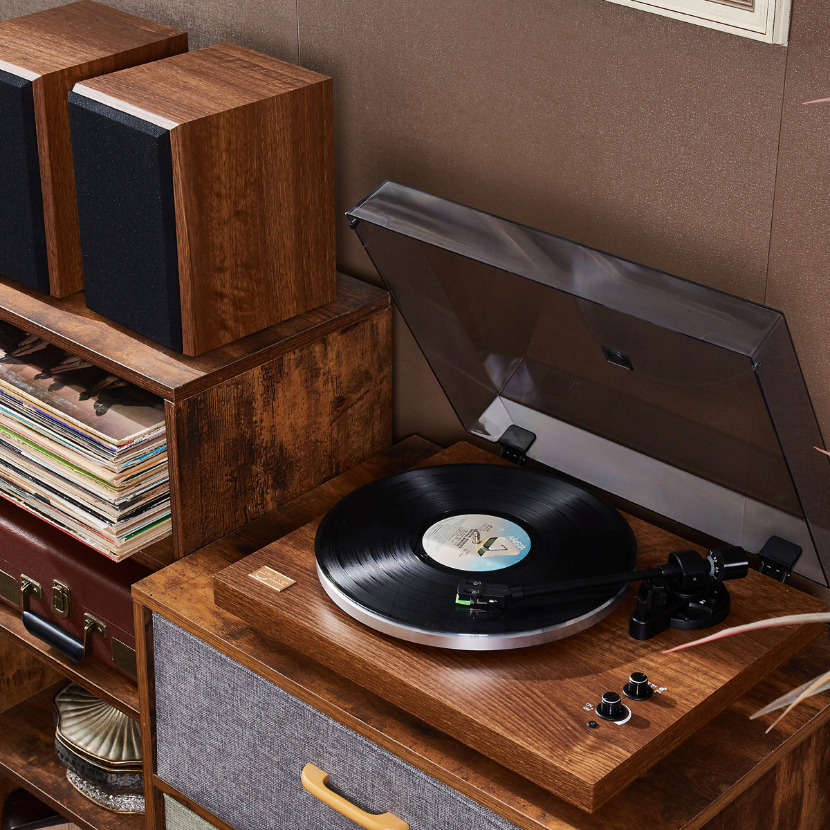 Arkrocket Audio Arkrocket Cassini Bluetooth Vinyl Turntable Record Player 40Watt Stereo ...